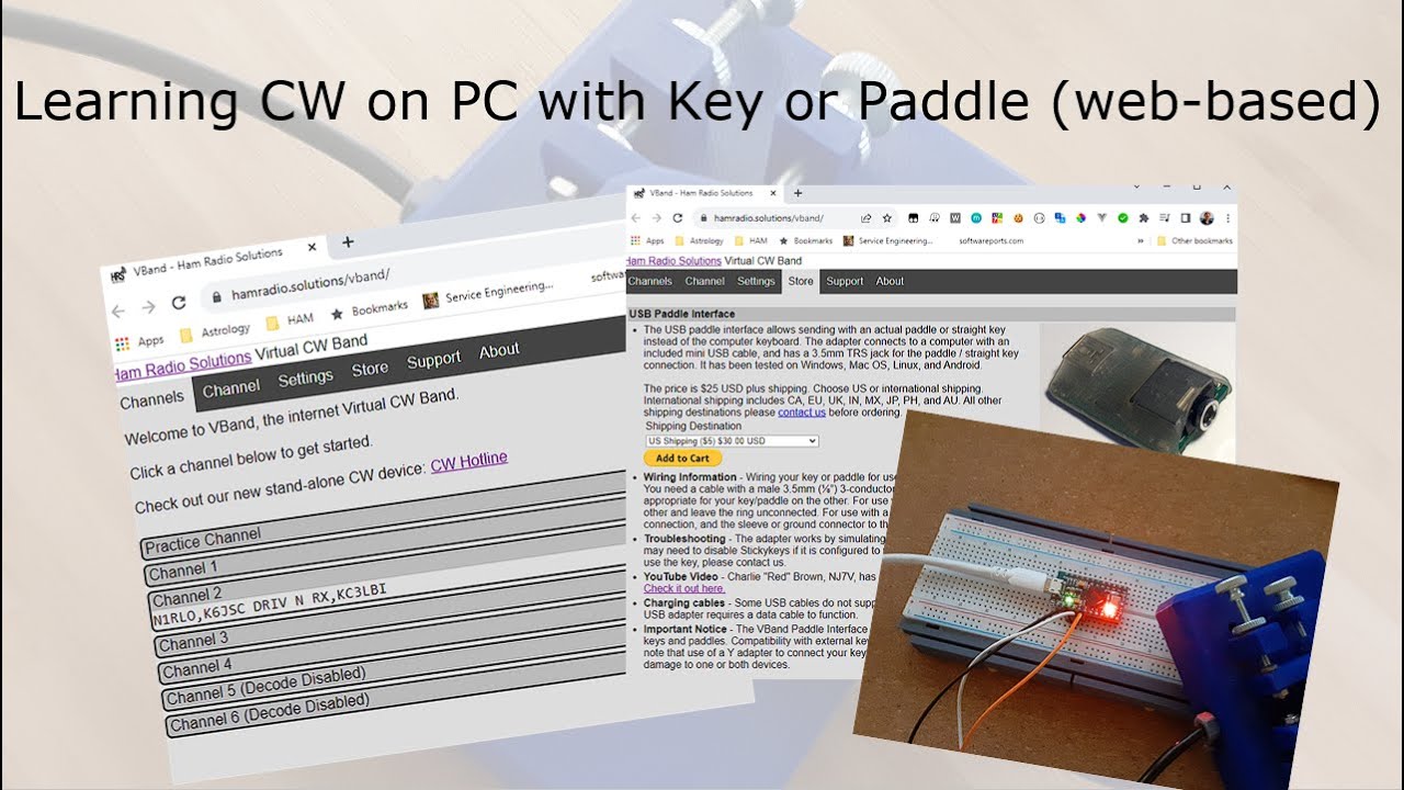 Practice (online) CW with CW Key/Paddle connected to your PC - YouTube