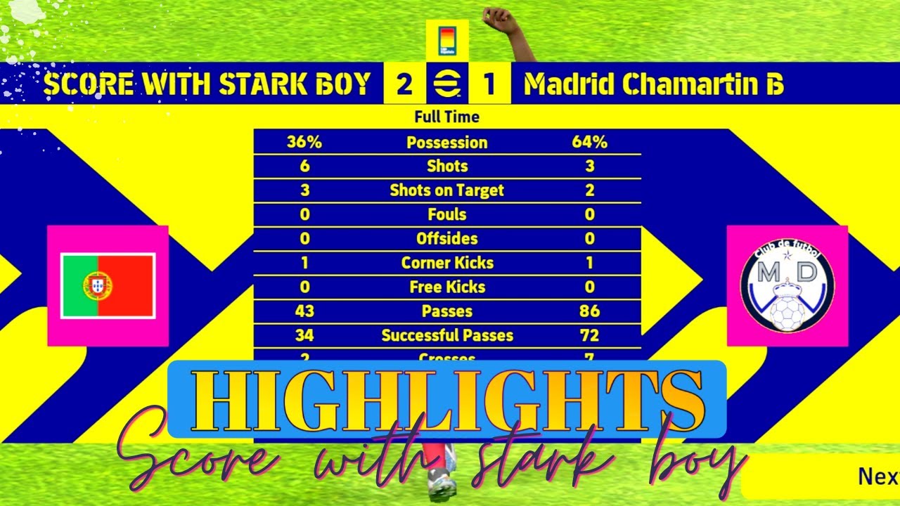 Highlights of the game play STARK BOY vs MADRID B/ Full HD 4K/Efooeball ...