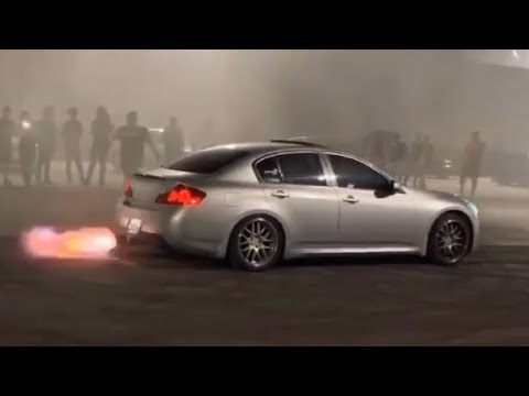 ISR Single Exhaust G35 Shooting Huge Flames - YouTube