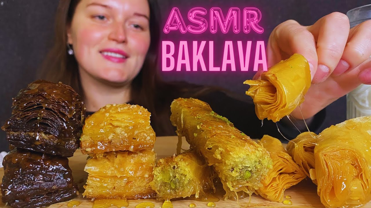 ASMR EATING SYRUPY BAKLAVA (NO TALKING) EATING SOUNDS |ASMR MUKBANG 먹방 - YouTube