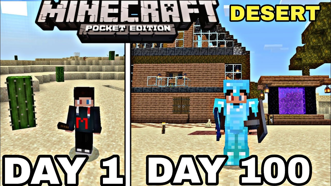 I Survived 100 Days on Desert 😬 Only world In Minecraft - YouTube