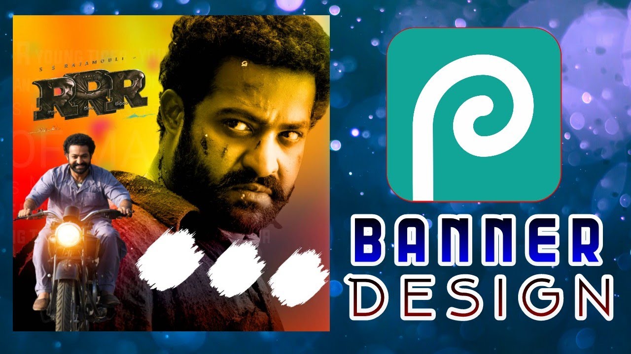RRR Movie Banner Editing in Mobile Photoshop || How to make Banner in ...