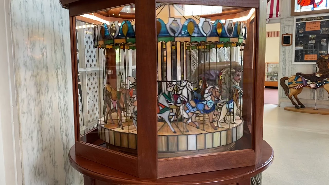Stained Glass Miniature Carousel with Music Box at Merry-Go-Round ...