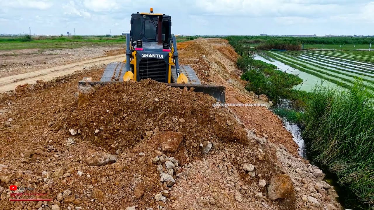 Wonderful Exciting Landfill On New Level Road Of Expert Shantui Dozer ...