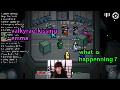 Valkyrae and Everygirl Kissing Emma But Sykkuno Has No IDEA | Amoung us Sykkuno Valkyrae Brooke
