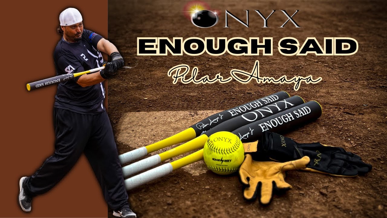 Pilar Amaya Swinging His Signature Model Onyx Enough Said SlowPitch Softball Senior Bat - YouTube