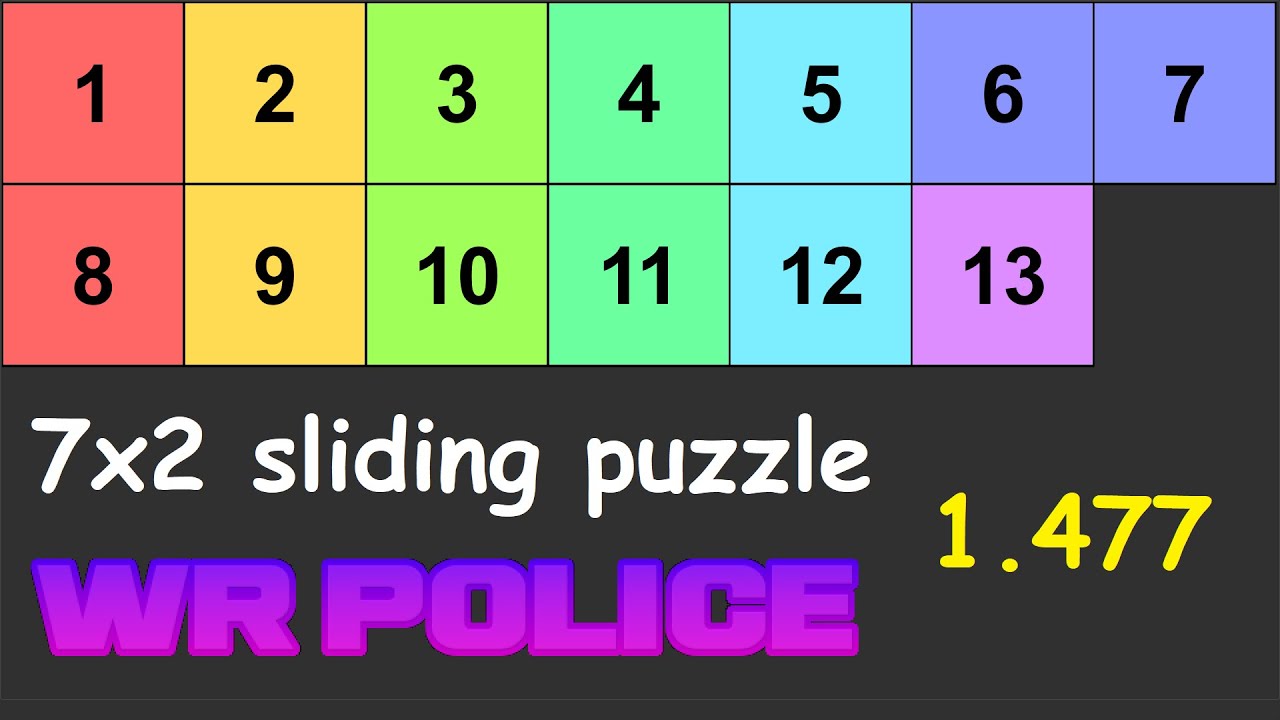 7x2 sliding puzzle in 1.477 [WR] - YouTube