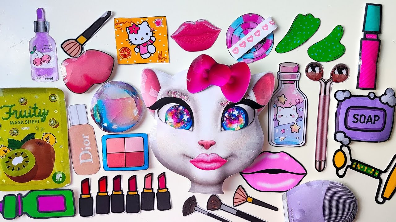 Hello Kitty Makeup and Blind Bag / Skincare 👄. Paper diy - YouTube