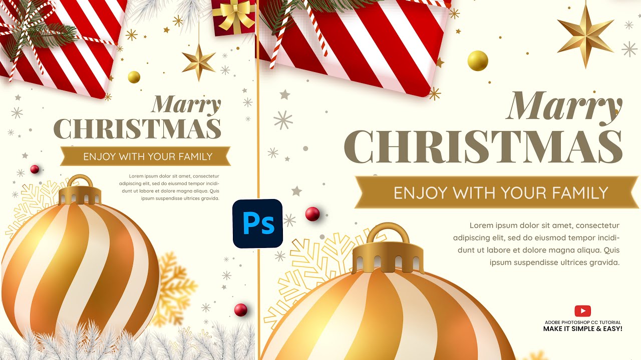 How to make Christmas Card in Adobe Photoshop CC - Graphic Hub # ...