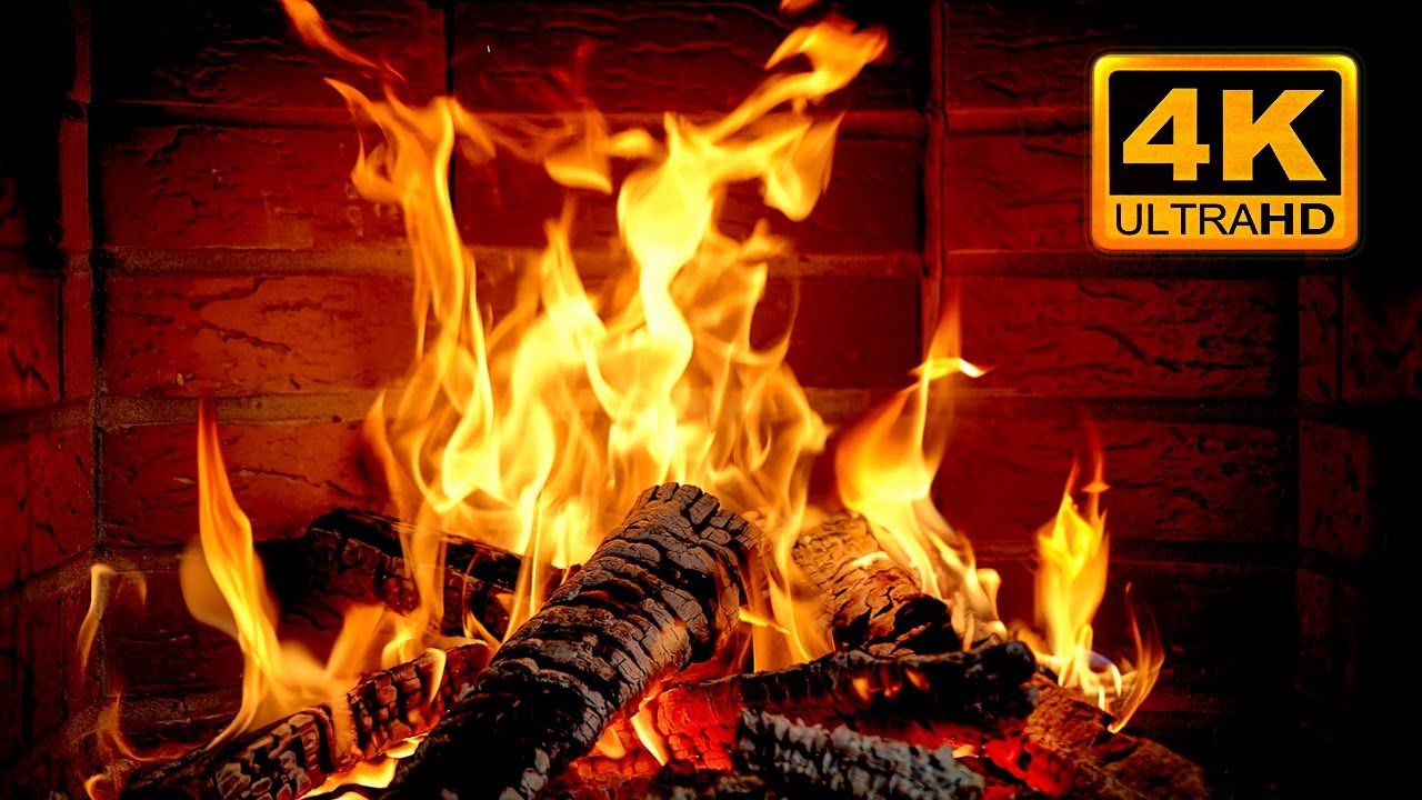 🔥 Fireplace 4K UHD! Fireplace with Crackling Fire Sounds. Fireplace ...