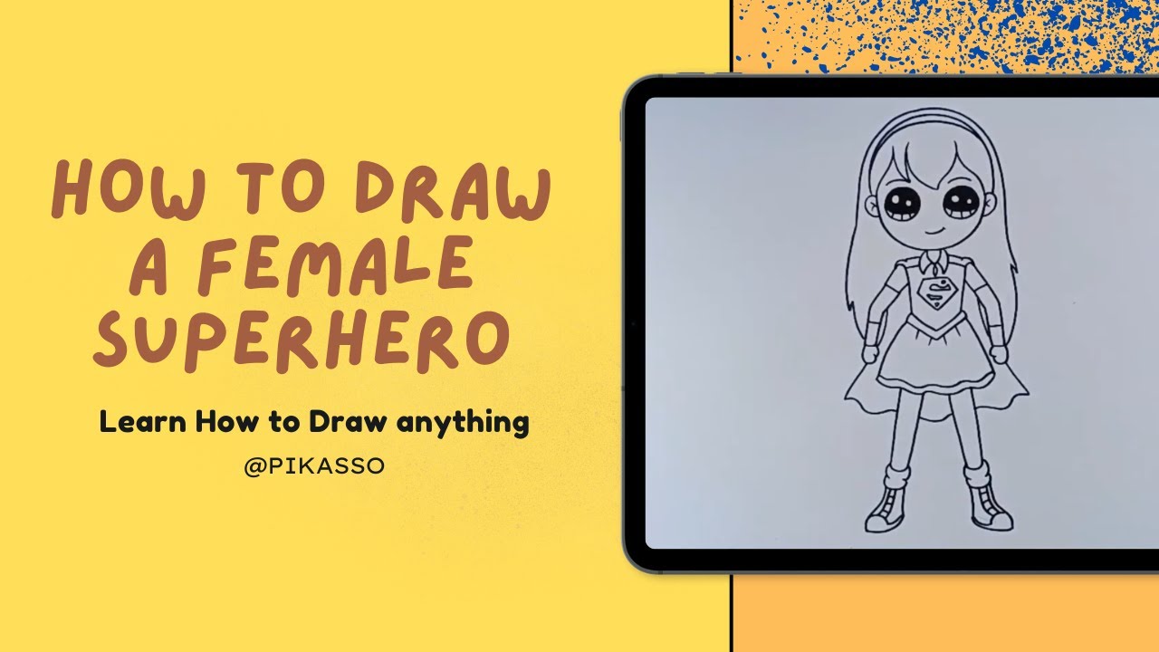 How to Draw a Female Superhero Easy - YouTube