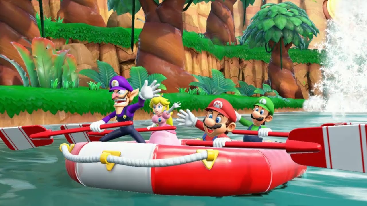 Super Mario Party River Survival # 11 Mario , Luigi , Peach & Waluigi ...