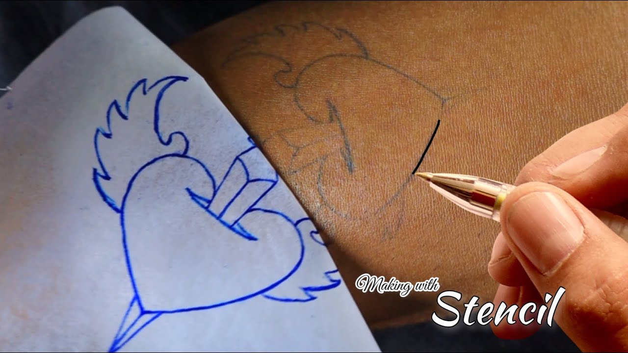 Best trick for making tattoo with stencil and pen at home // simple ...