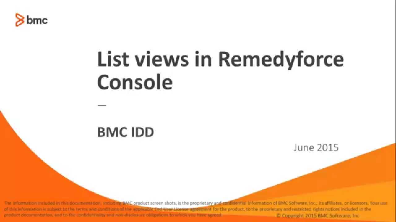 BMC Remedyforce - List Views - YouTube