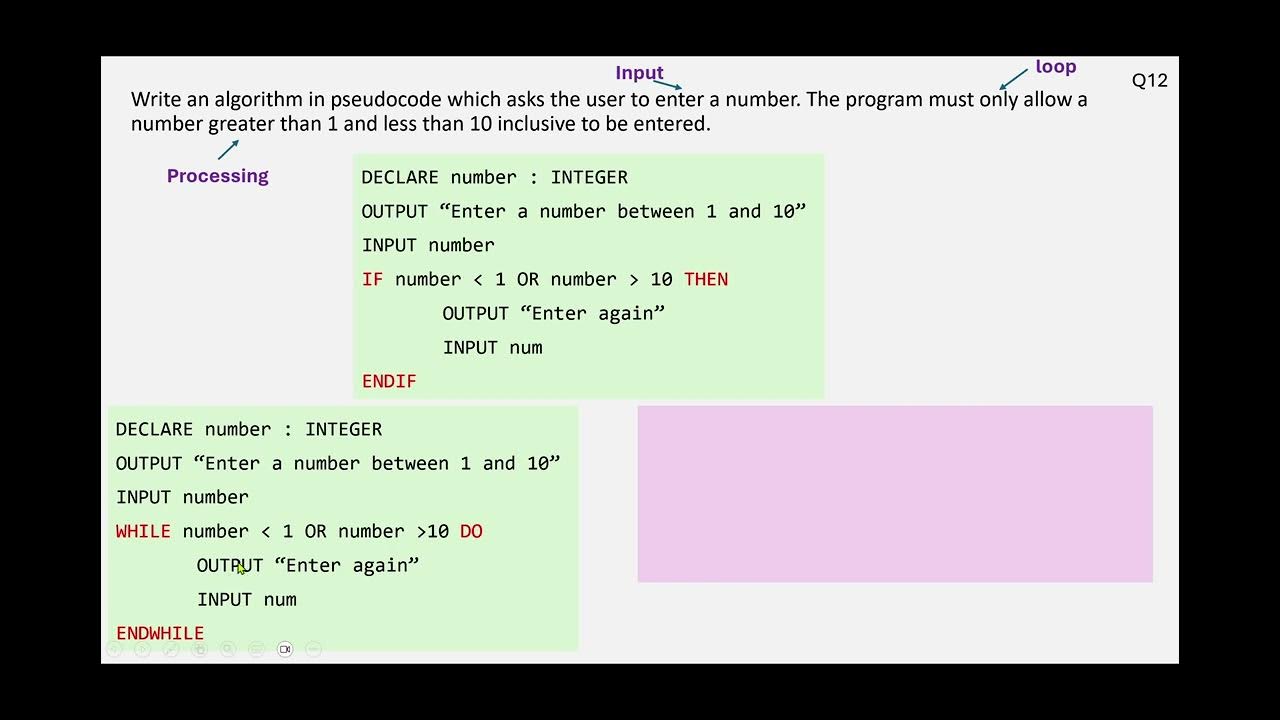 Q12 - Using a condition controlled loop for Validation - WHILE and REPEAT UNTIL - YouTube