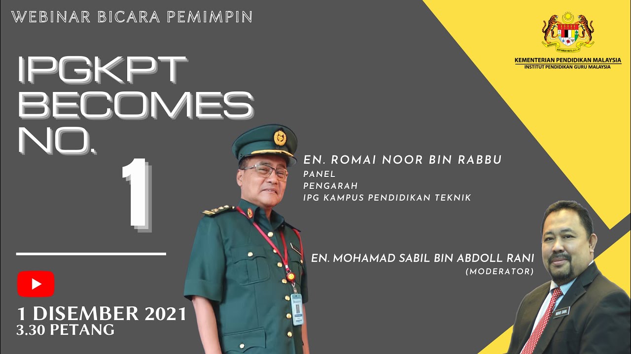 Webinar Bicara Pemimpin: IPGKPT BECOMES NO. 1 - YouTube