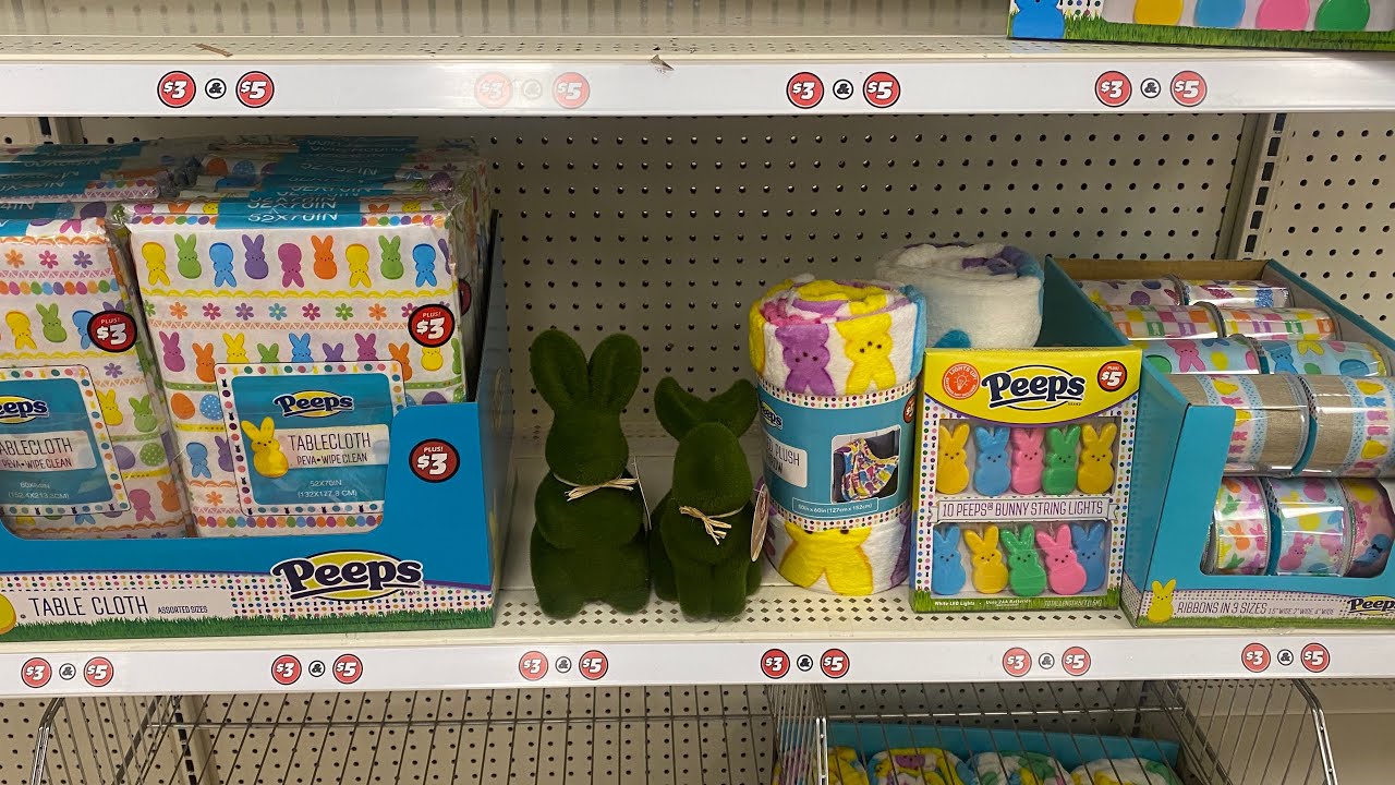 Dollar tree shop with me // LOOK AT THESE CUTE PEEPS DECOR - YouTube