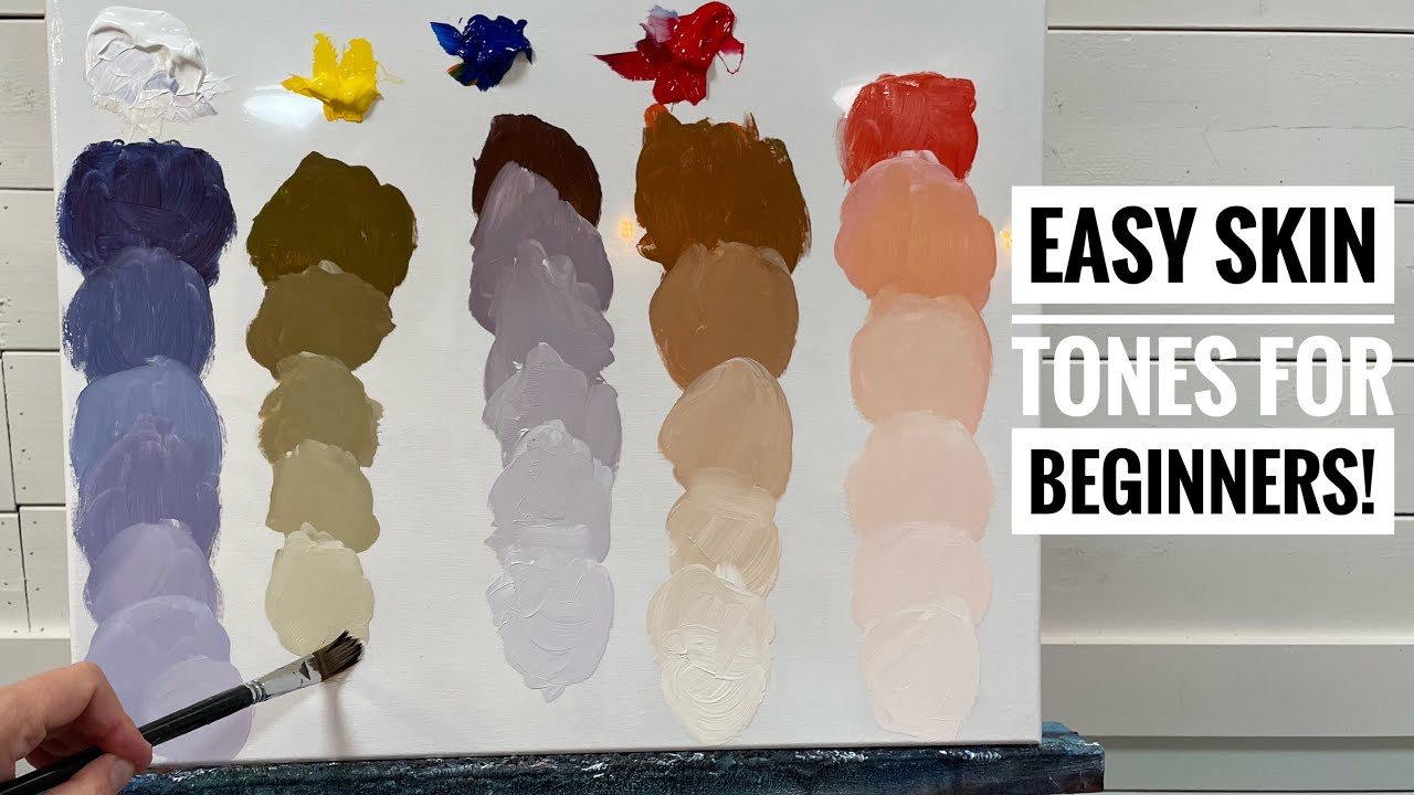 EASY SKIN TONE MIXING | ACRYLIC FOR BEGINNERS - YouTube