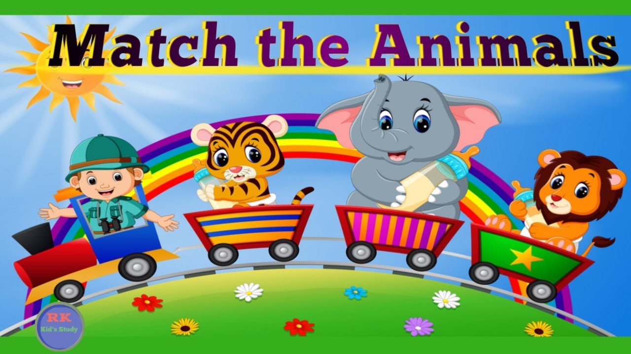 The Animals Train ll Match the Animals ll Nursery Learning - YouTube