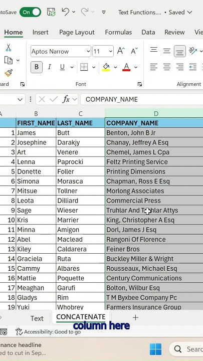 Combine 2 Columns Using Concatenate Excel Excelformula Exceltips Concatenate Microsoftlearn
