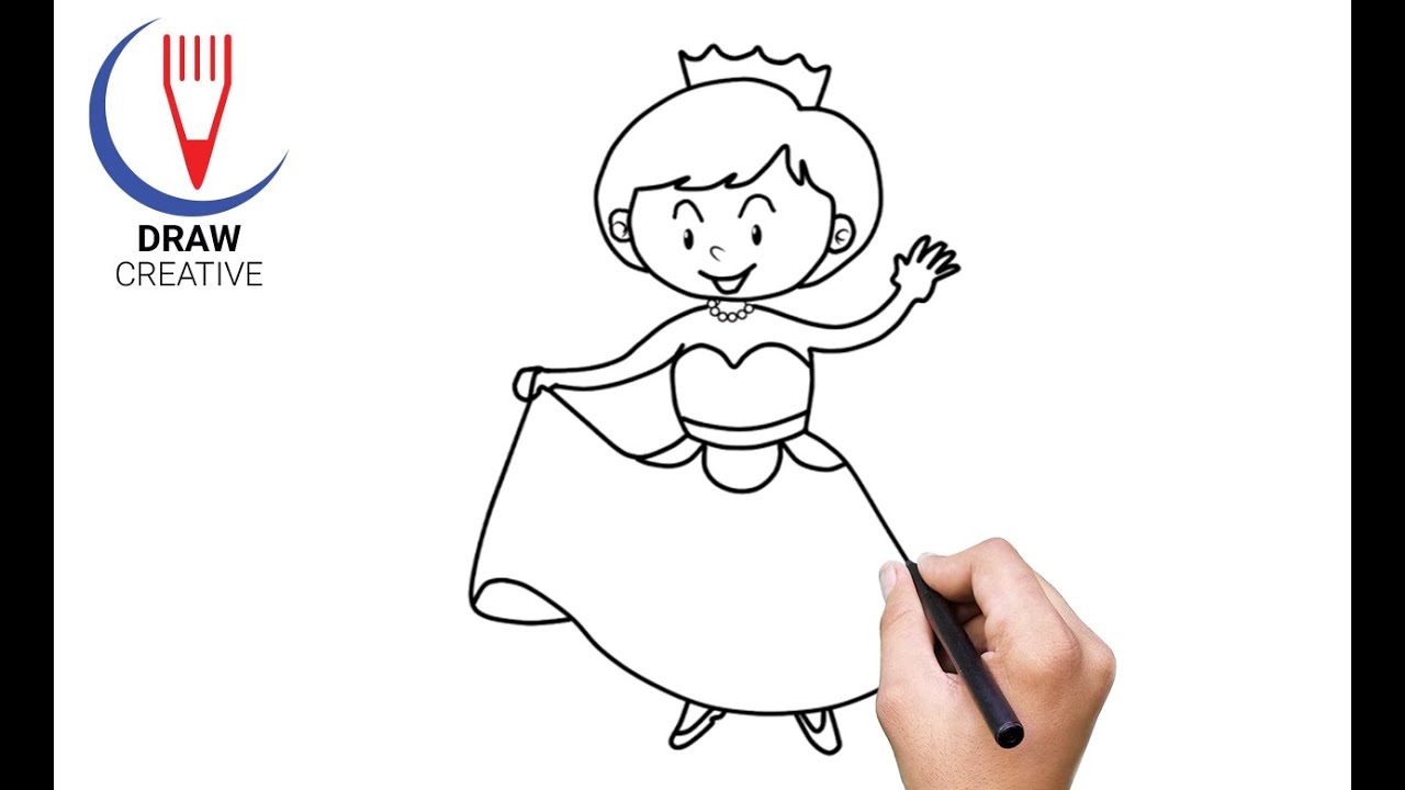 How to Draw a Princess Easy Step by Step | How to Draw a Princess With ...