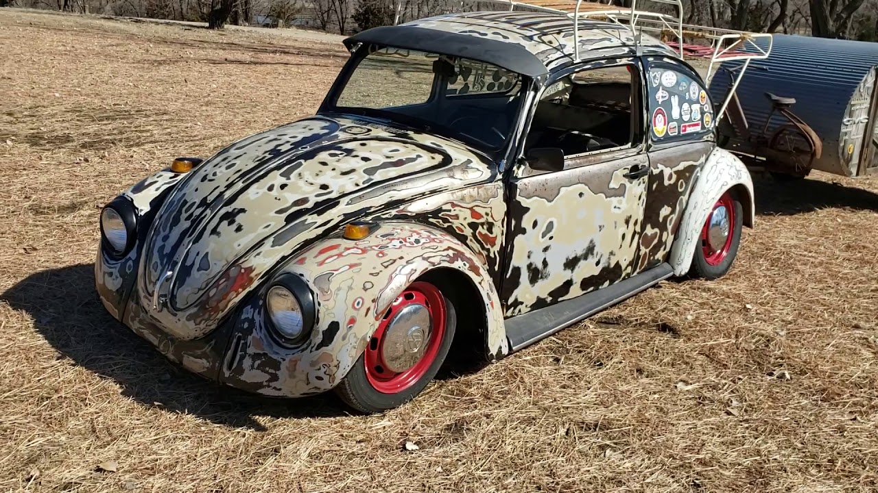 Slammed vw bug and teardrop camper - YouTube