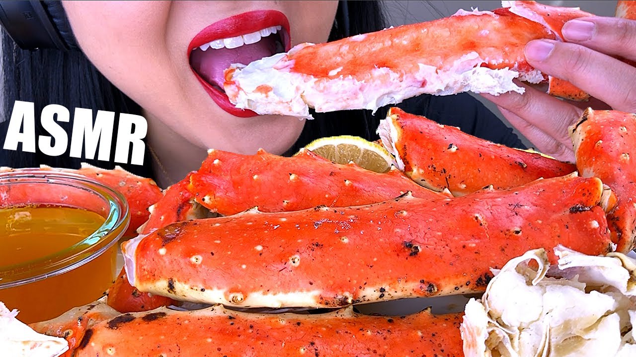ASMR KING CRAB FEAST + BROWN BUTTER SAUCE (NO TALKING) SEAFOOD MUKBANG ...