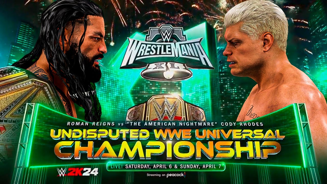 WWE WrestleMania 40 : Roman Reigns vs Cody Rhodes (Undisputed WWE ...