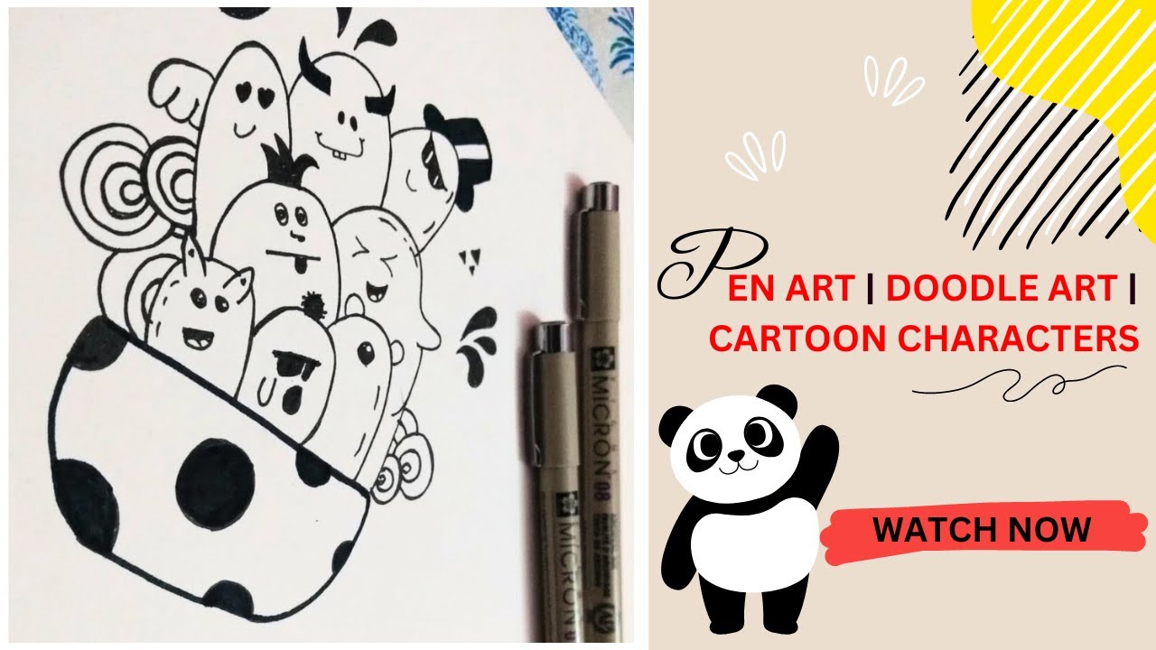 PEN ART | DOODLE ART | CARTOON CHARACTERS - YouTube