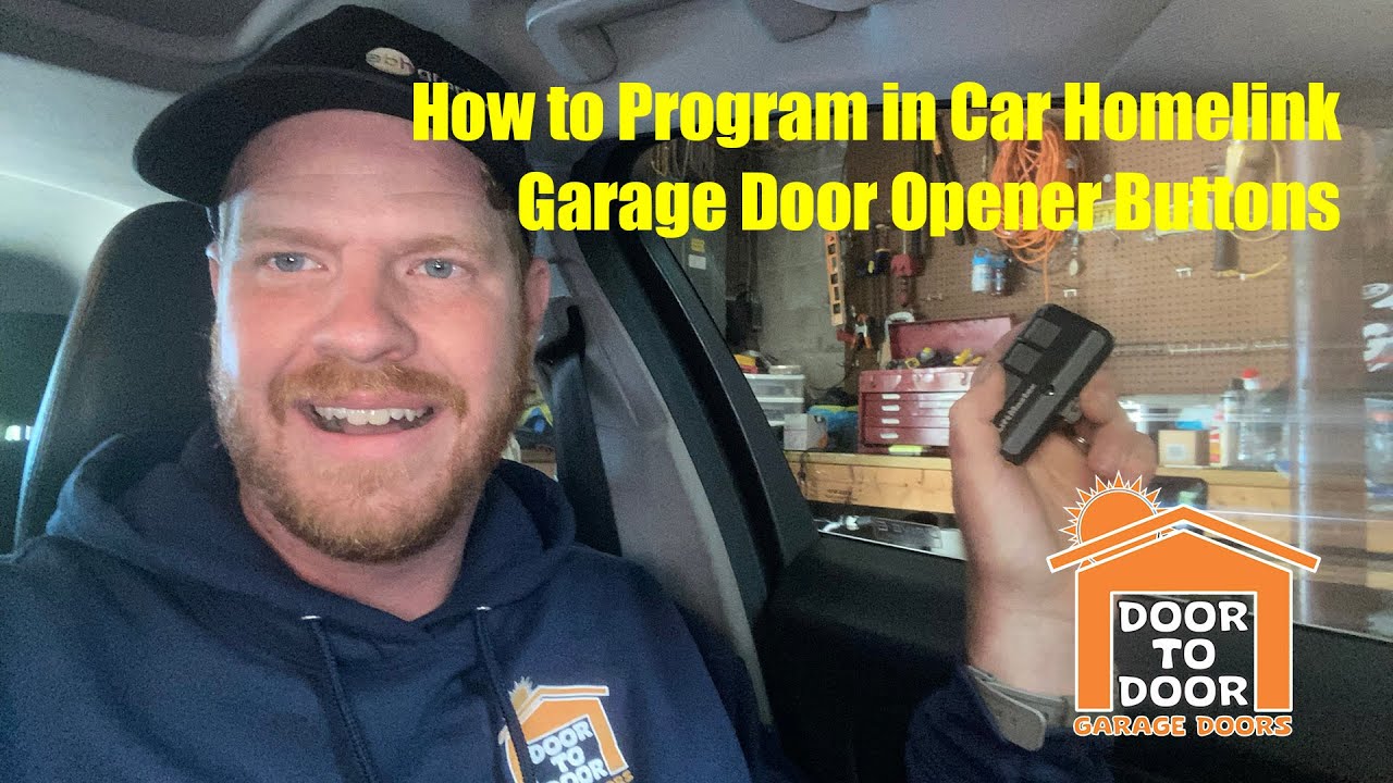 How to Program in Car Homelink Garage Door Opener Buttons. - YouTube