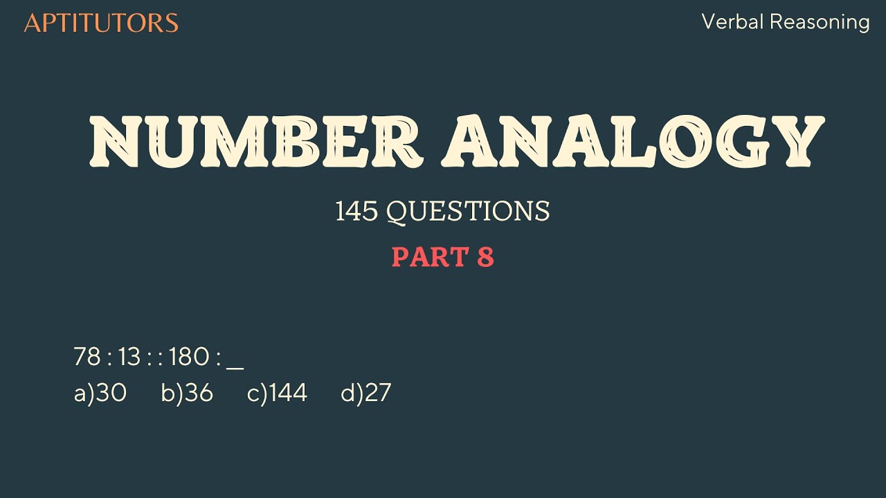 Number Analogy -8/Number Analogy Tricks/Reasoning classes/Aptitude ...