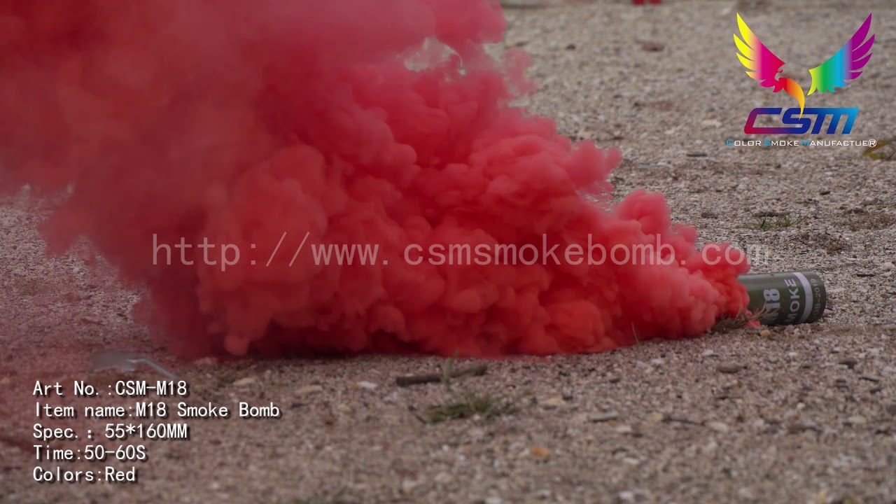 CSM M18 red smoke bomb - YouTube