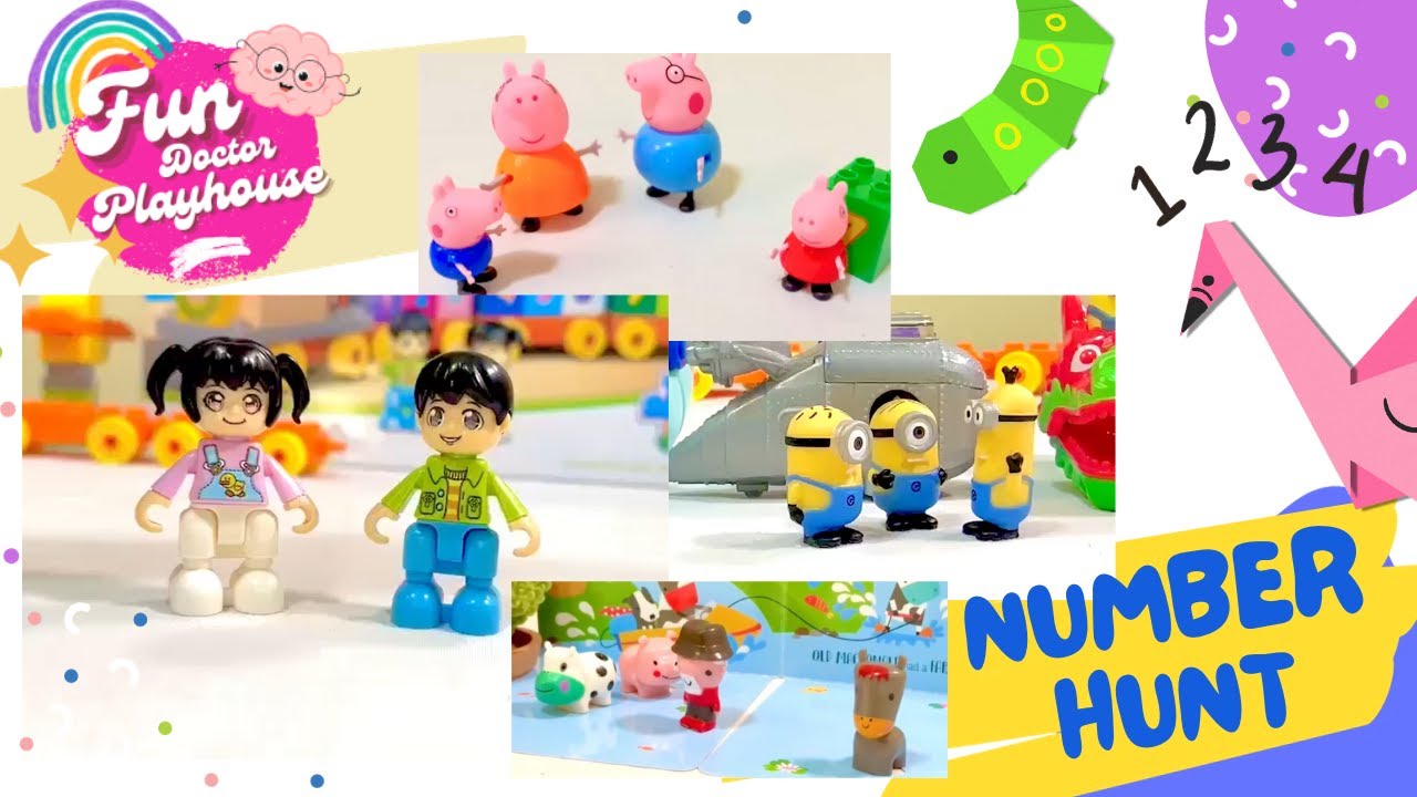 Learn Number 1 - 10 |Number Hunt with Peppa Pig, Minions and others ...