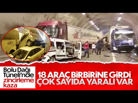 Bolu Dağı Tünelinde zincirleme kaza! Çok sayıda yaralı var, kaza anı kamerada