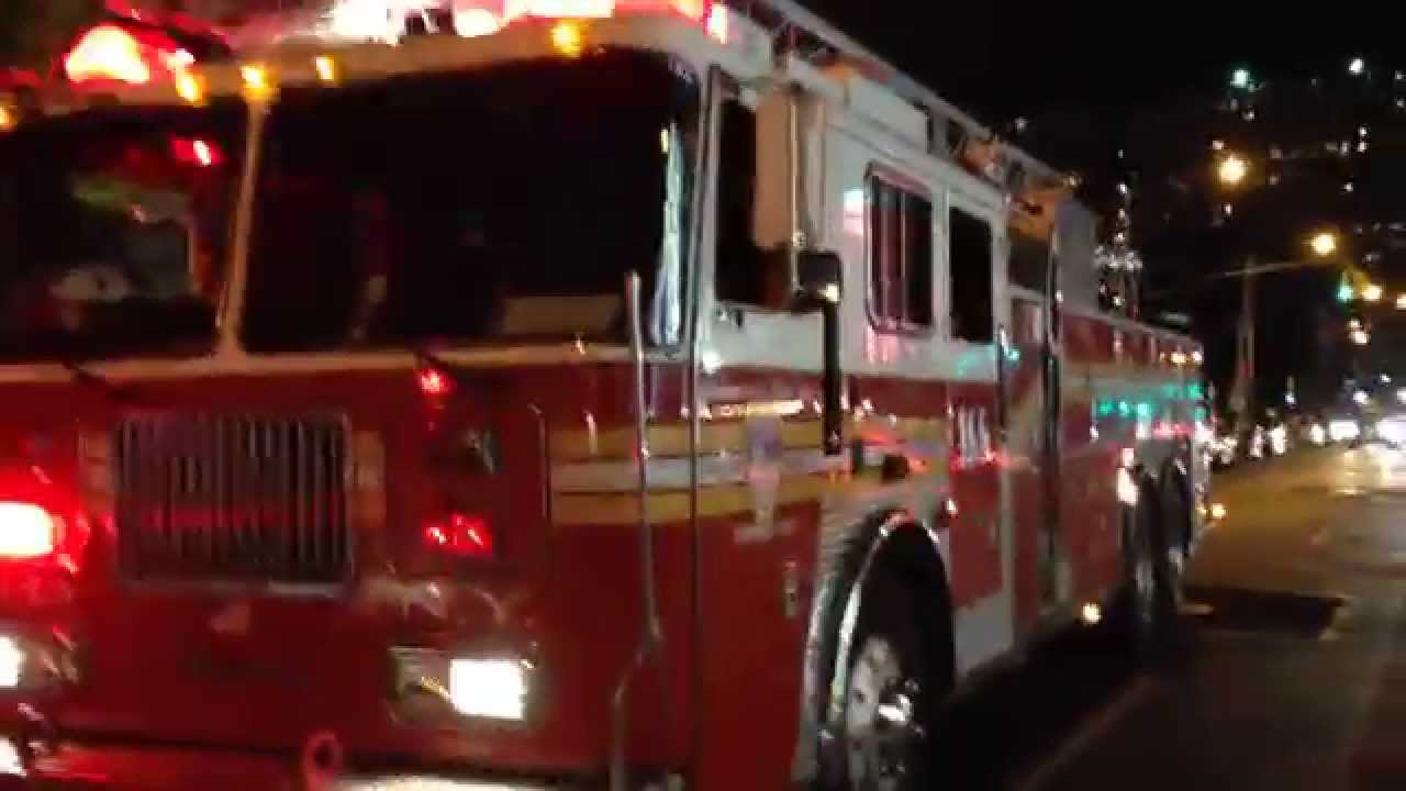 FDNY ENGINE 245 & FDNY LADDER 166 ON SCENE OF "AFA" ON SURF AVE., CONEY ...