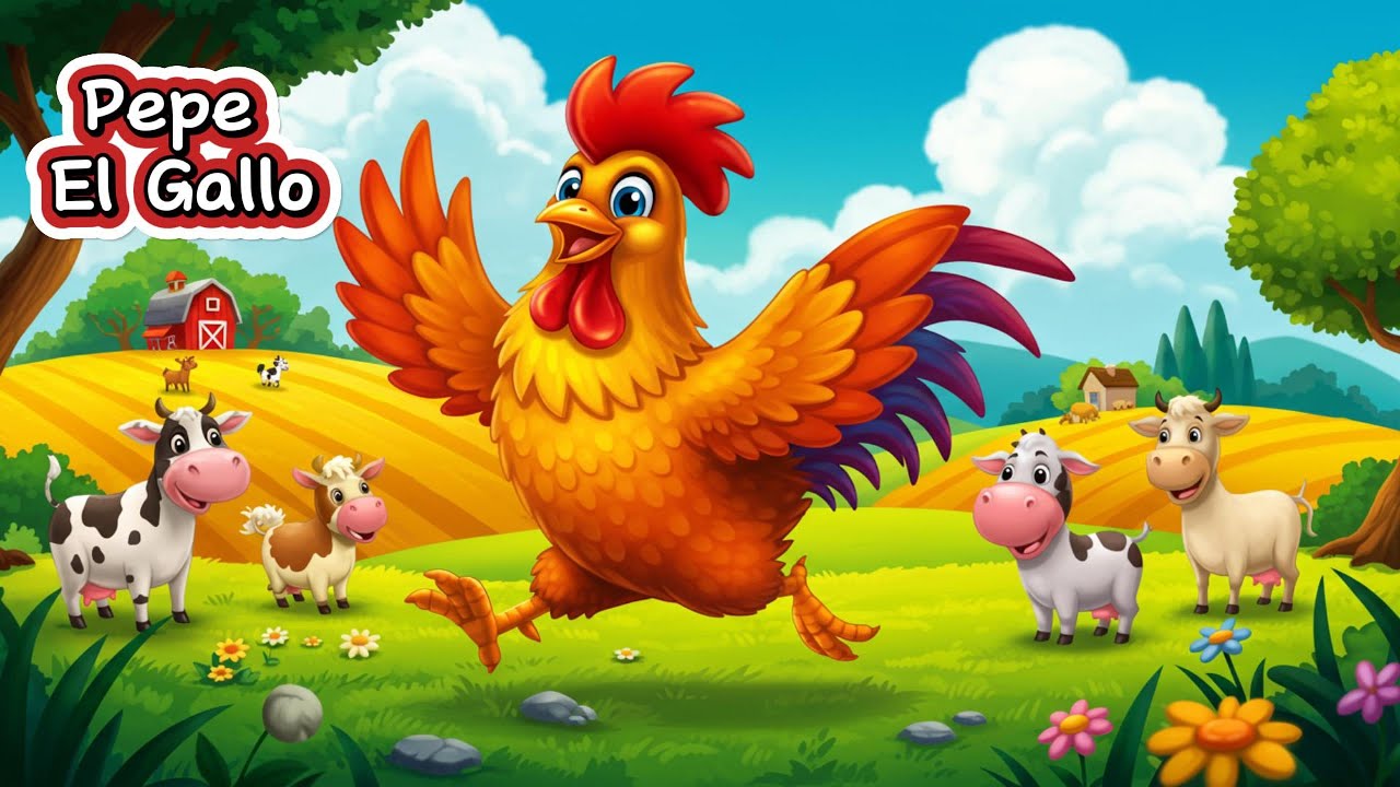 Pepe El Gallo 🐓Quiquiriquí | Los animales de Granja 🎶Canciones de la ...