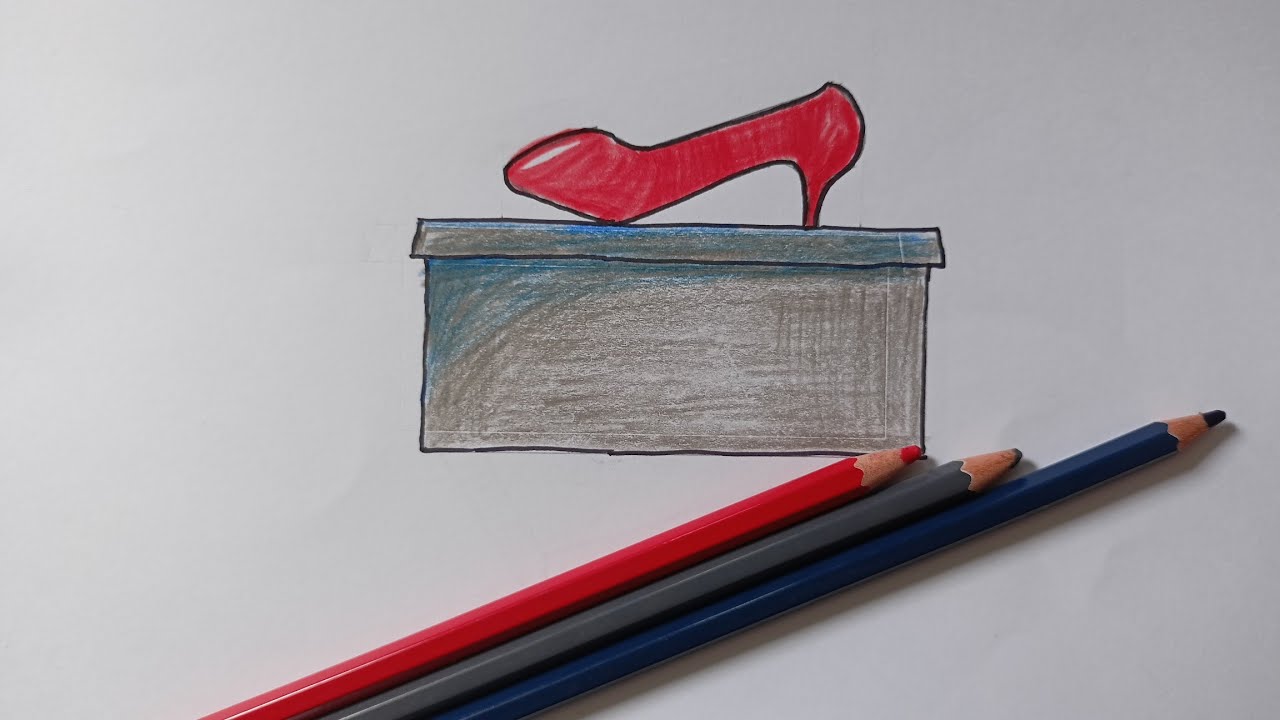 How to Draw a Shoe Box || Easy Shoe Box Drawing - YouTube
