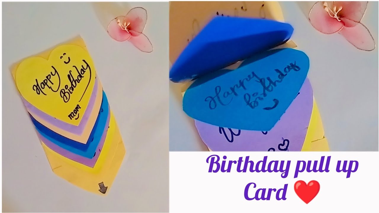 DIY - waterfall pull up card | Rainbow waterfall card | Handmade card ...