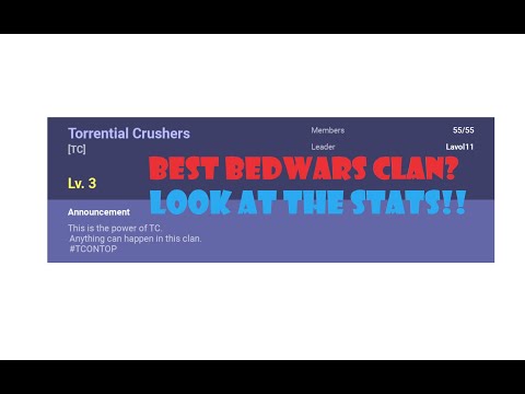 TC BedWars Clan Stats (As Of 1/16/23)