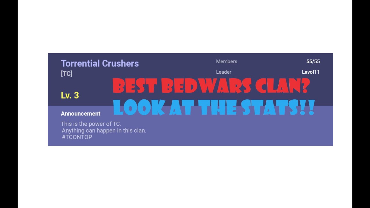 TC BedWars Clan Stats (As Of 1/16/23) - YouTube