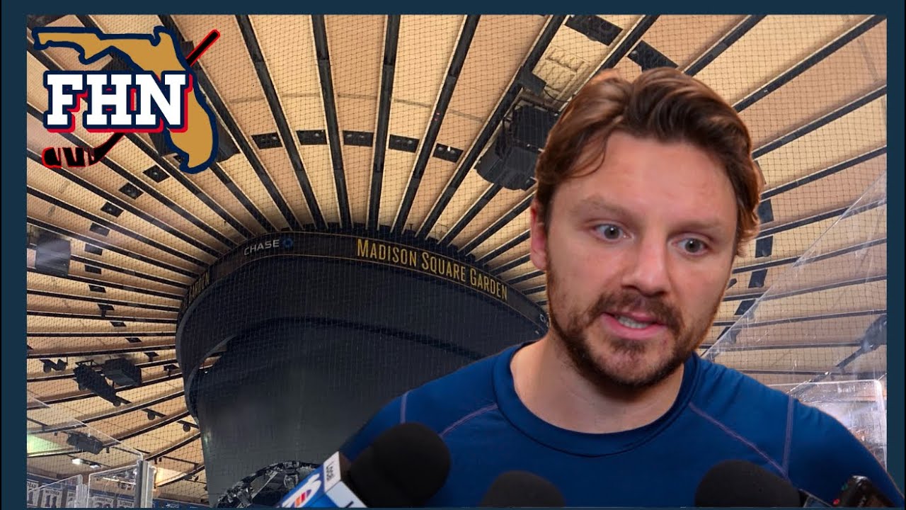 Sam Reinhart, Morning Skate: Florida Panthers at New York Rangers, Game ...