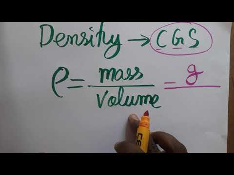 density unit in cgs system - YouTube