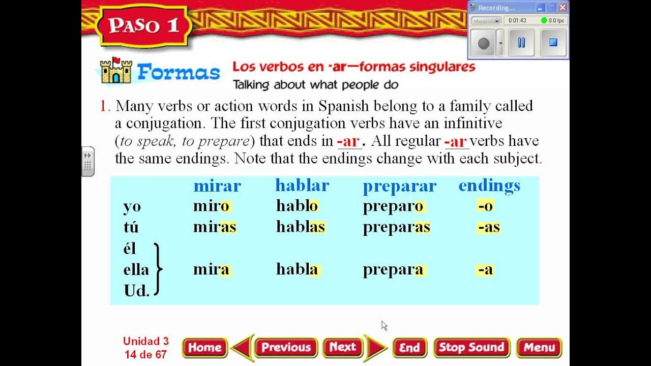 unit-3-singular-forms-of-ar-verbs-youtube