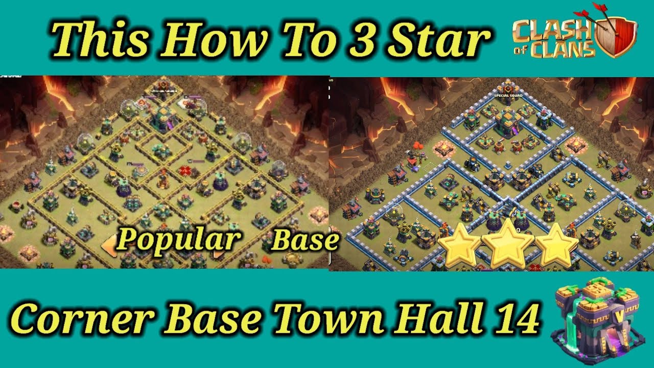 Corner Base // Popular Base Th14 3Star Attack//Clash of Clan - YouTube