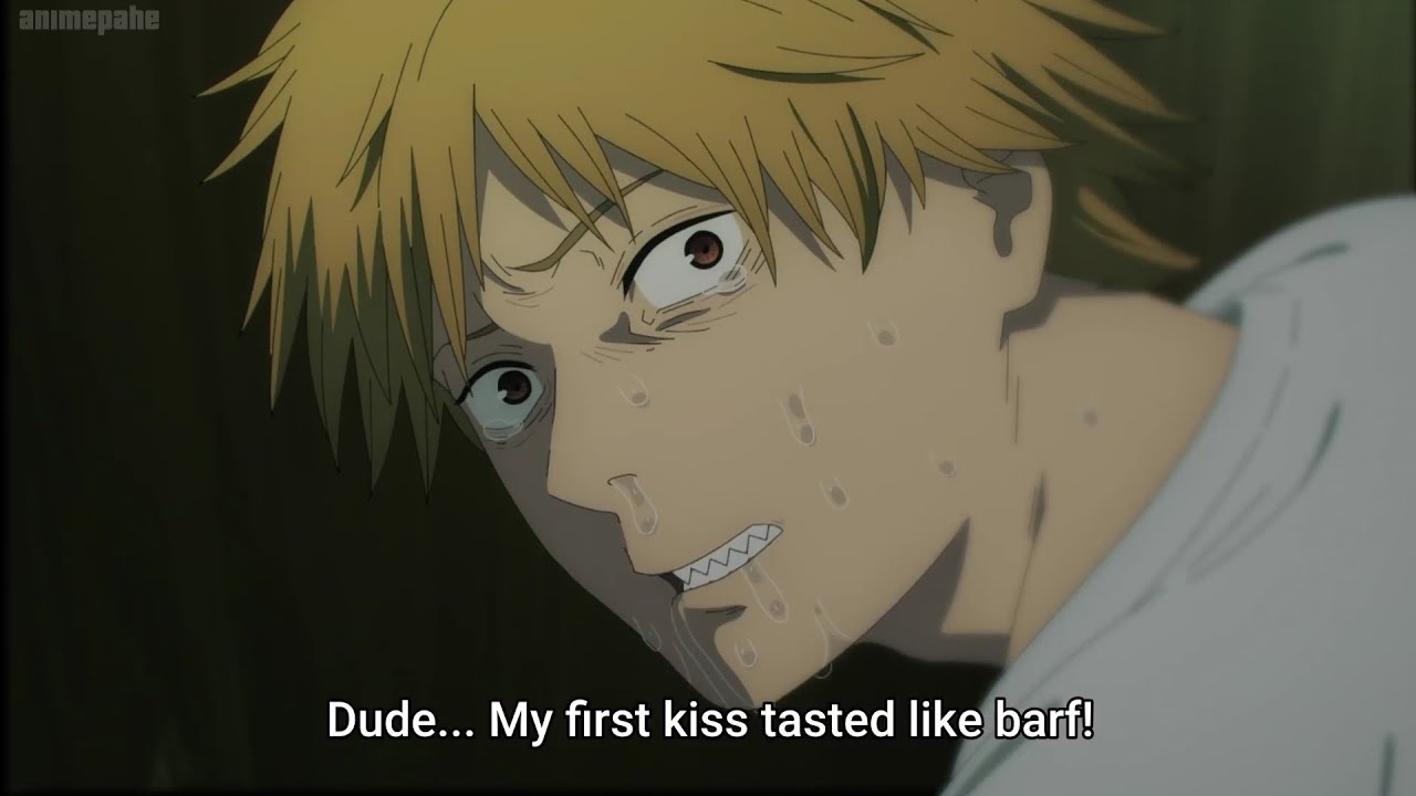Denji's First Kiss tasted like BARF🤮🤣 #チェンソーマン - YouTube
