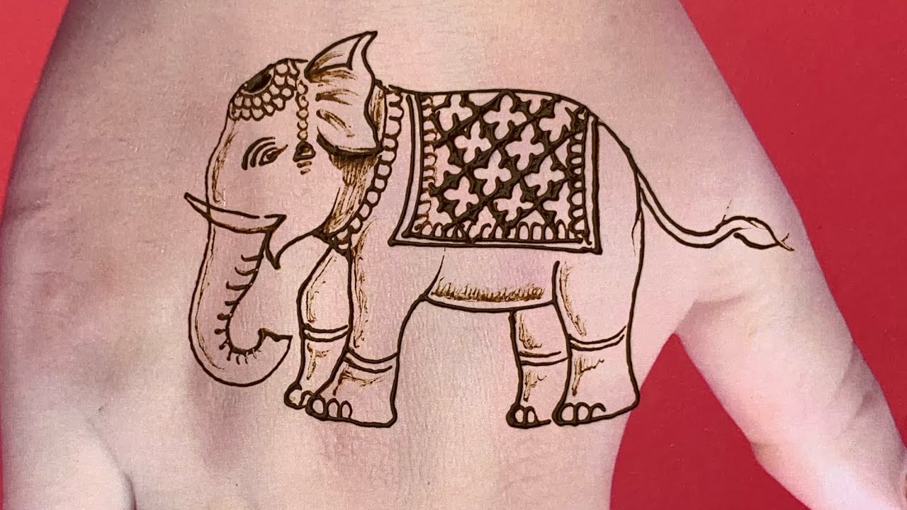 elephant drawing to mehandi || how to make elephant drawing # ...
