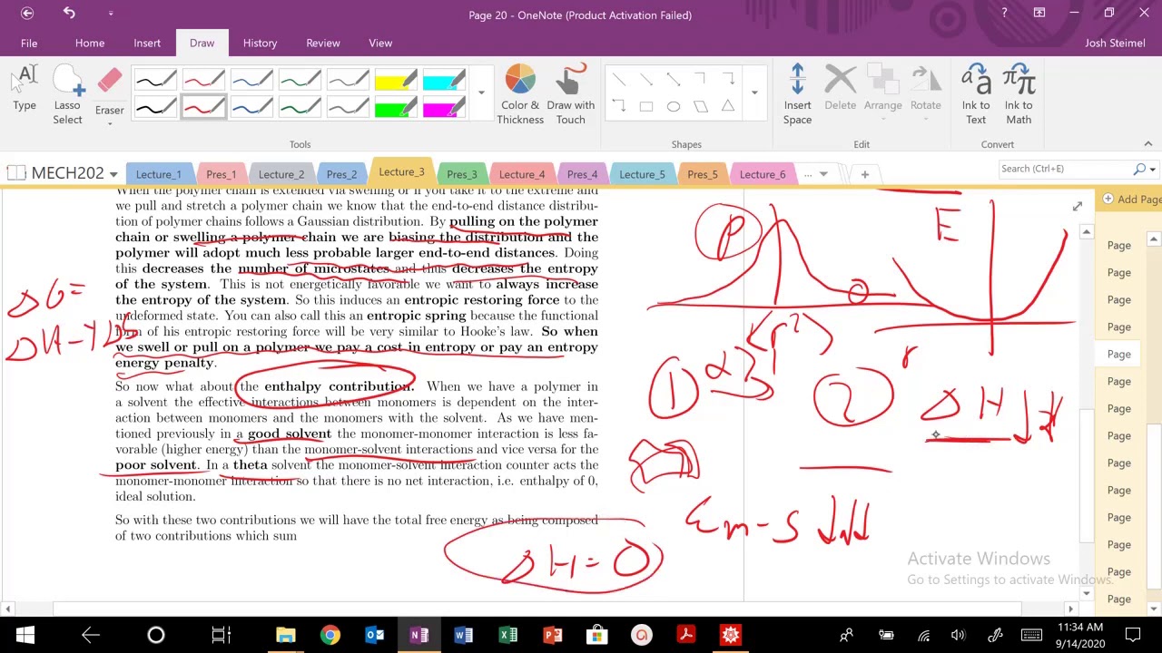 Lecture 3: Flory Full Free Energy Polymer Swelling: Entropic Spring ...