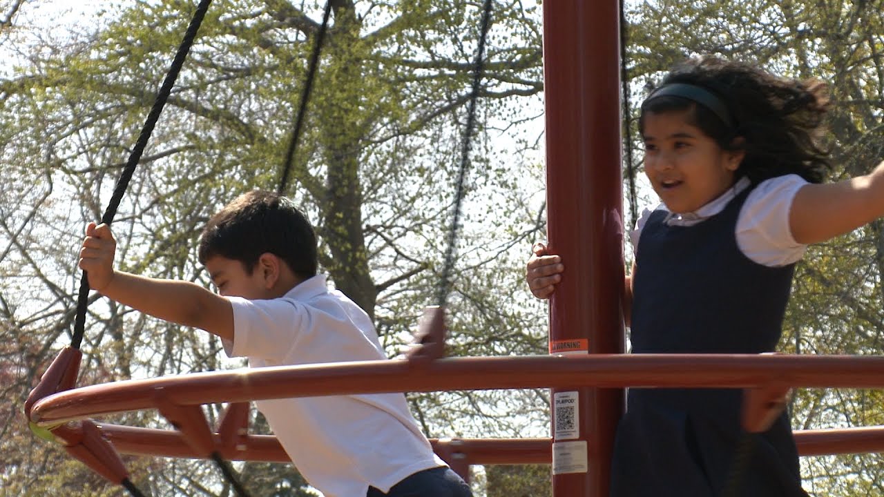 ...and in with the new Imus Park playscape! - YouTube