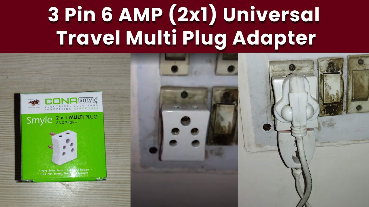 3 Pin Multi Plug Socket | Cona Smyle 2 x 1 Multi Plug | Universal 3 Pin ...